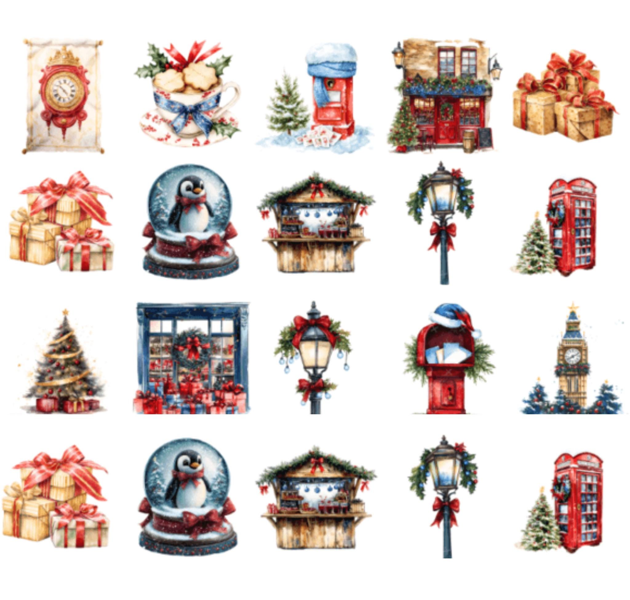 Clipart Winter in London, Watercolor Clipart, Travel London, London ...