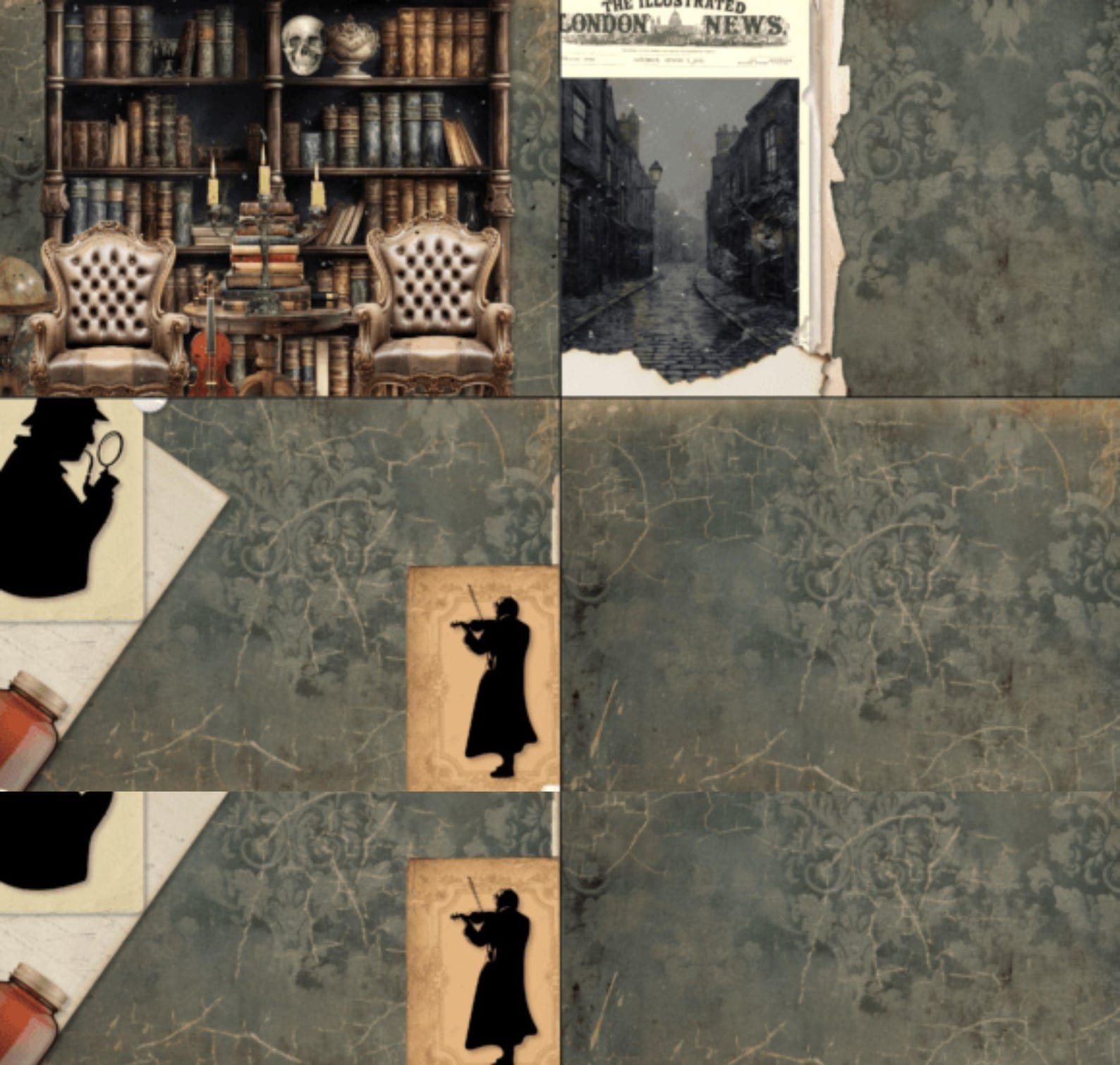 Vintage Detective Junk Journal Pages, Digital Scrapbook Paper Kit ...