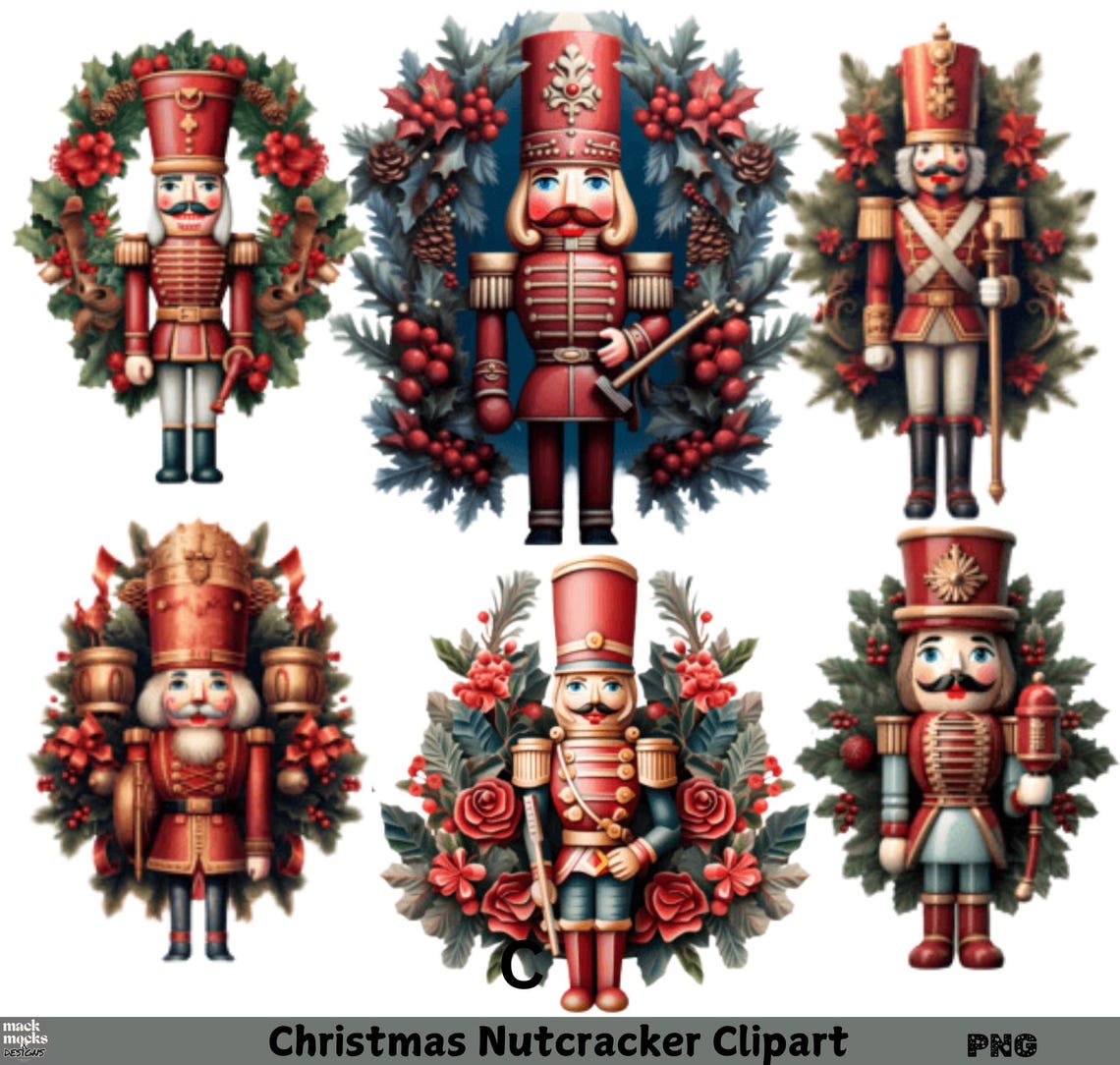 Watercolor Nutcracker Clipart Christmas Bundle Png Ballerina King Mouse ...