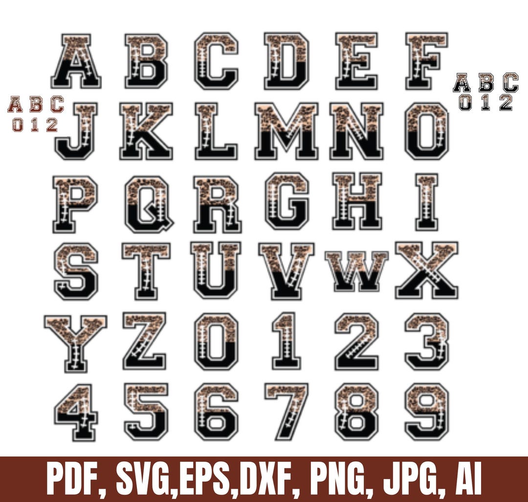 American Football Font PNG SVG Football Letters Alphabet PNG Football ...