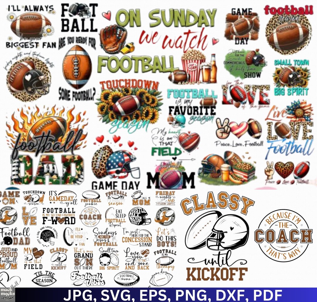 Football SVG Bundle / Funny Football SVG / Cut File / Cricut / Clip Art ...