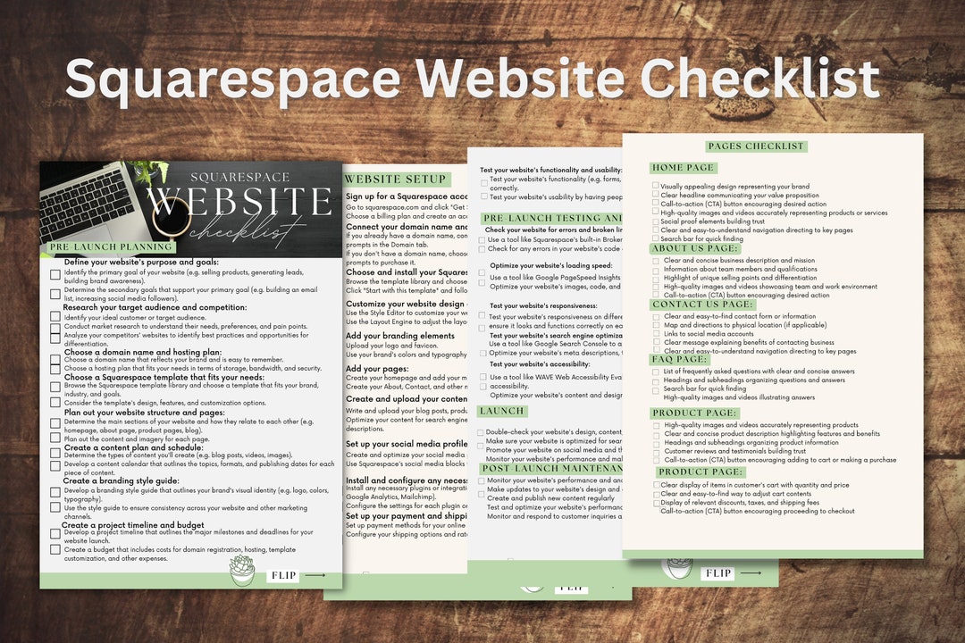 Squarespace Website Checklist, Square Space Checklist, Checklist - Etsy