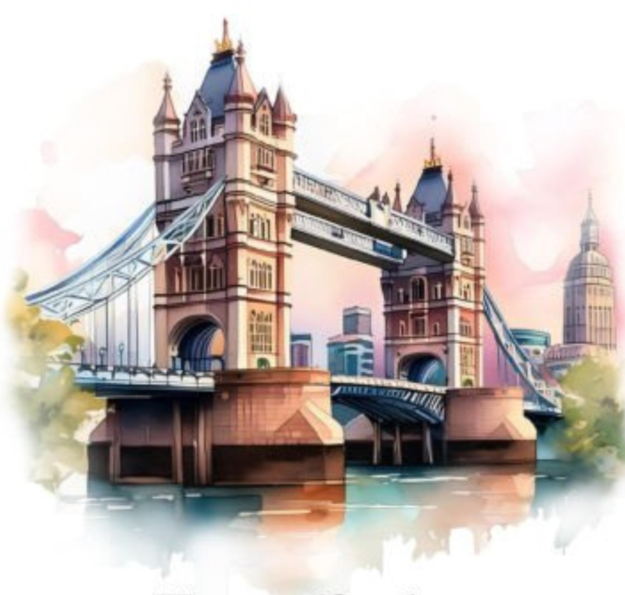 Clipart Winter in London, Watercolor Clipart, Travel London, London ...