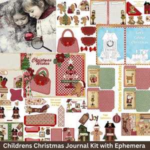 Christmas Children Junk Journal Kit Christmas Junk Journal Page Xmas ...