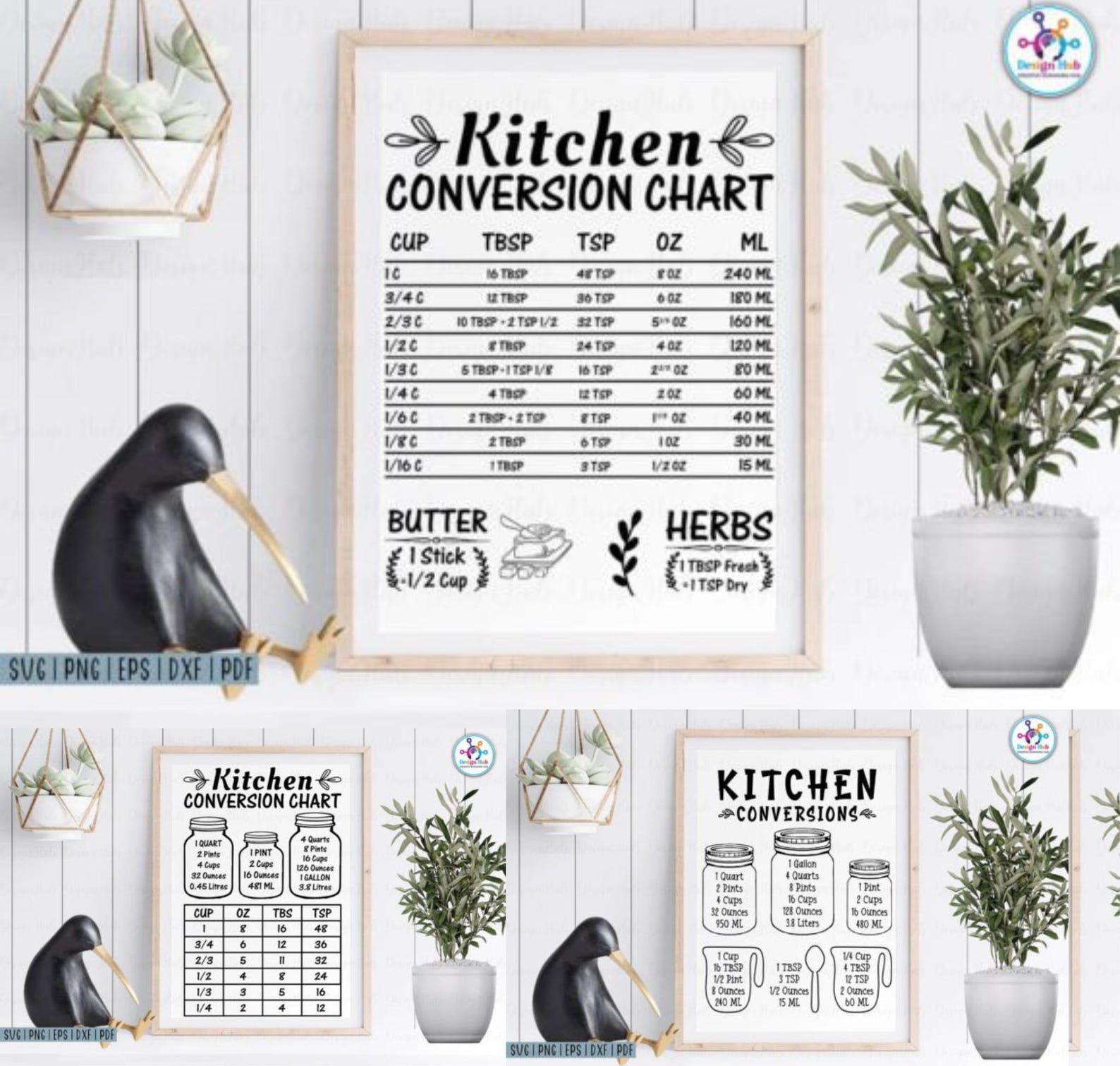 Kitchen Conversion Chart Svg, Decorative Kitchen Conversion ,kitchen ...
