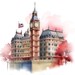 Clipart Winter in London, Watercolor Clipart, Travel London, London ...