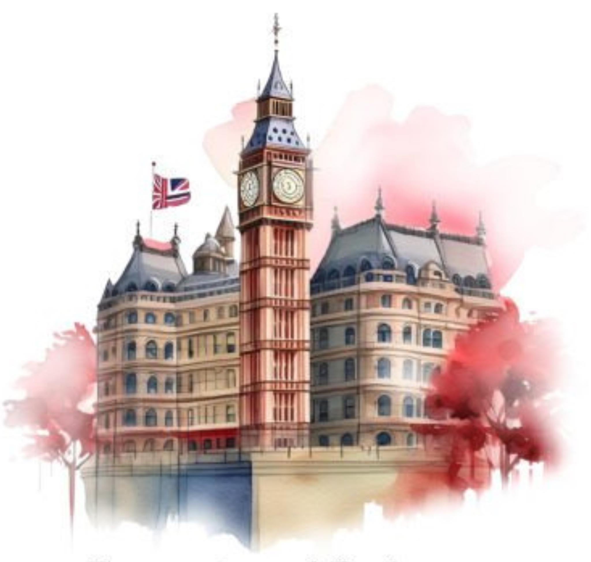 Clipart Winter in London, Watercolor Clipart, Travel London, London ...