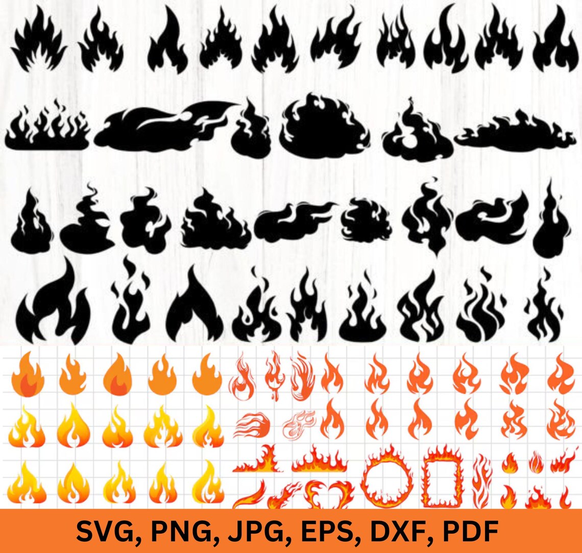 Fire SVG, Flame Svg, Fire Svg Bundle, Fire Clipart, Fire Svg Files ...