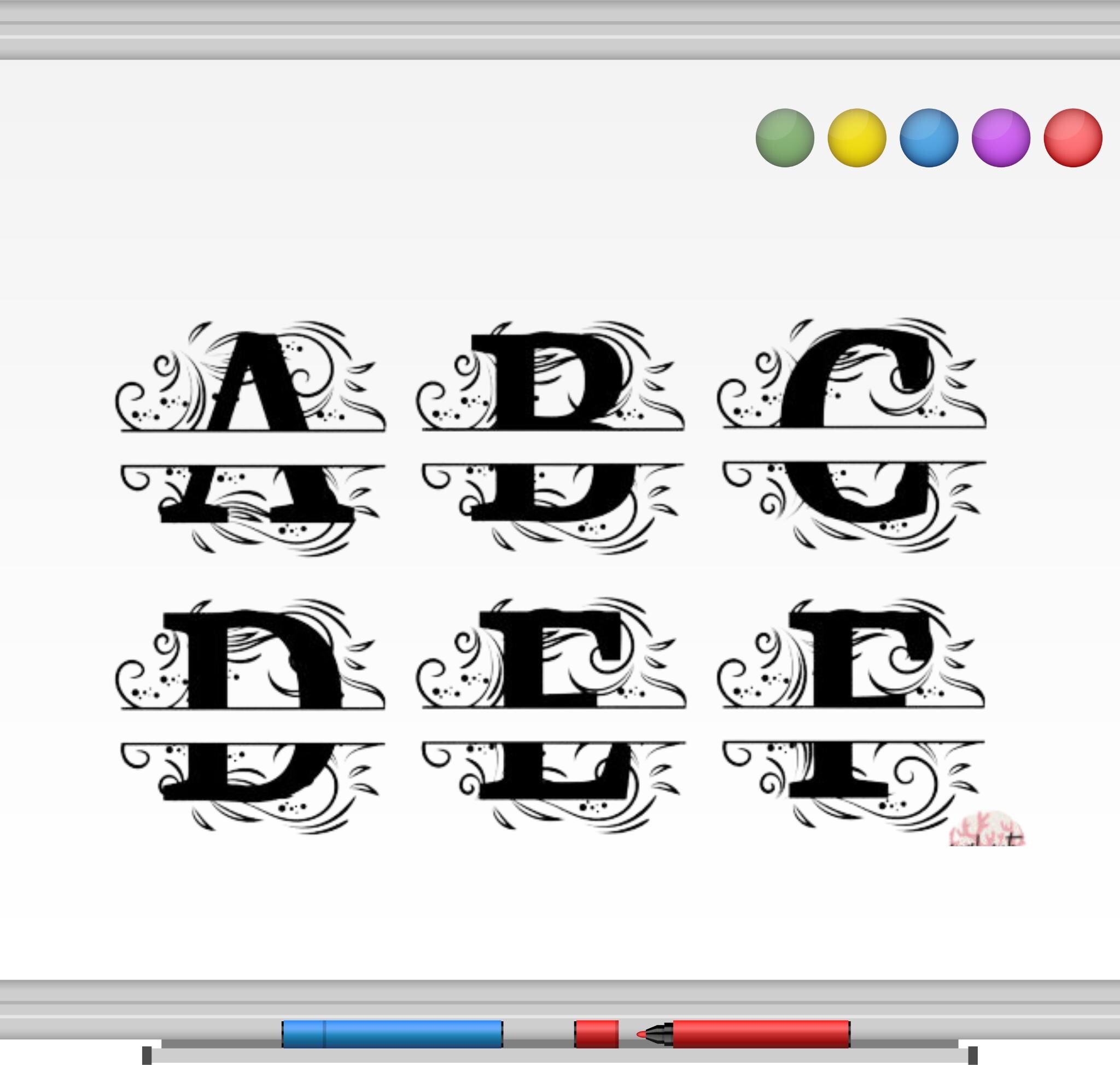 Split Regal Monogram Alphabet Letters Laser Cut Files Digital Download ...