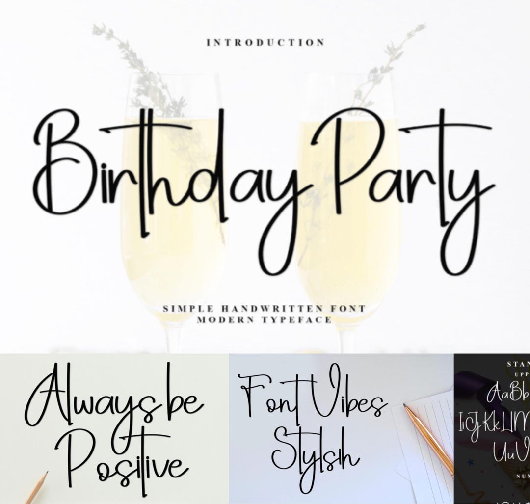 Birthday Party Font - Fun Font, Cricut Font, Teacher Font, Quirky Font ...