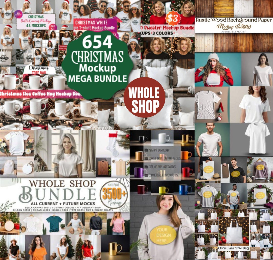 2500+ WHOLE Shop Mockup MEGA Bundle Entire Store AI Mock-up Bundles ...