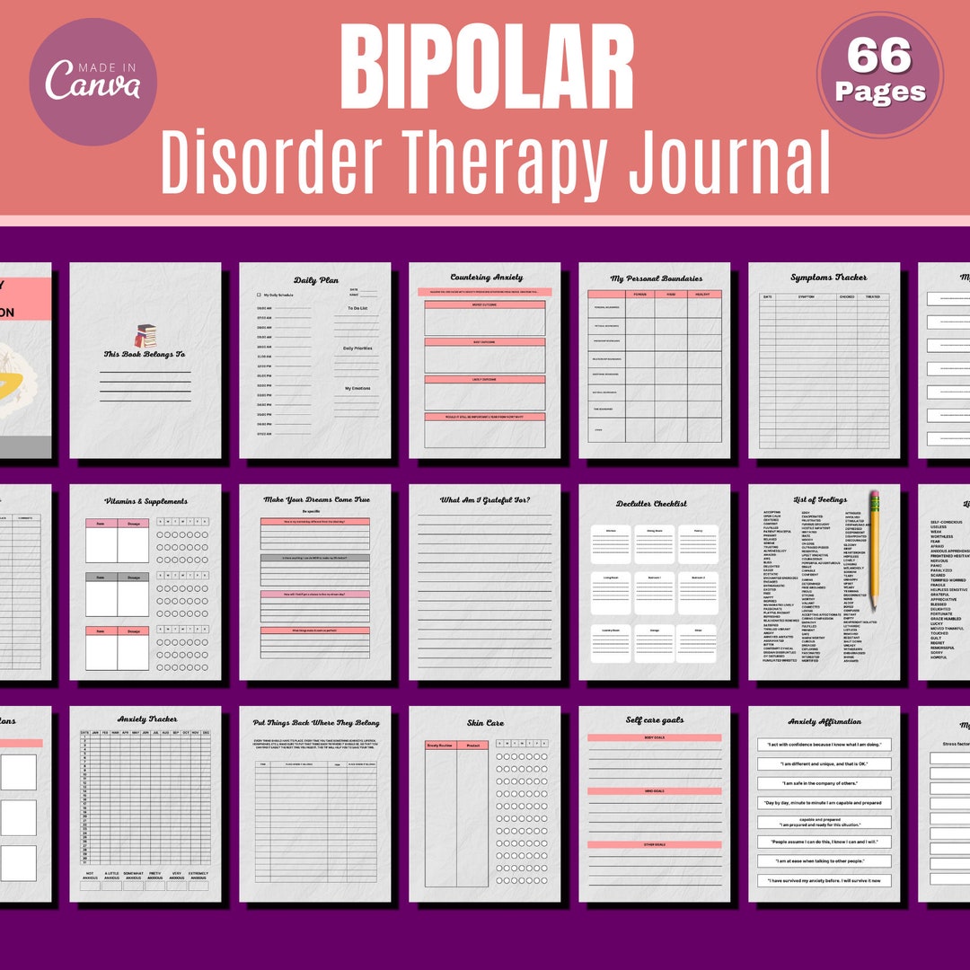 Bipolar Disorder Therapy Journal: Mental Health, Anti Anxiety ...