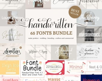 The Ultimate 50 Fonts - Font Bundle, Handwritten Font, Heart Font, Fonts for Cricut, Canva Font ...