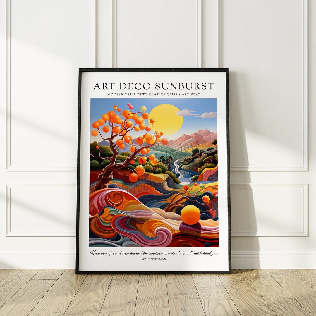 Art Deco Landscape Poster: Clarice Cliff Inspired Framed Wall Art - Etsy