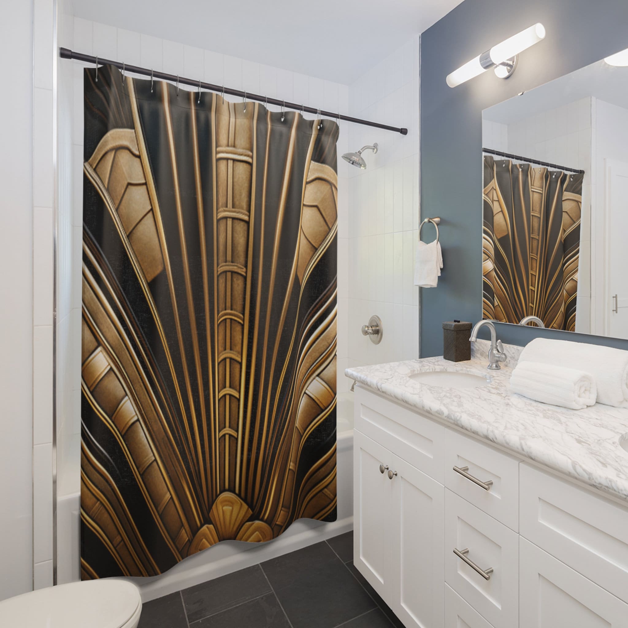 ART DECO Vintage Inspired Shower Curtain Bathroom Decor - Etsy
