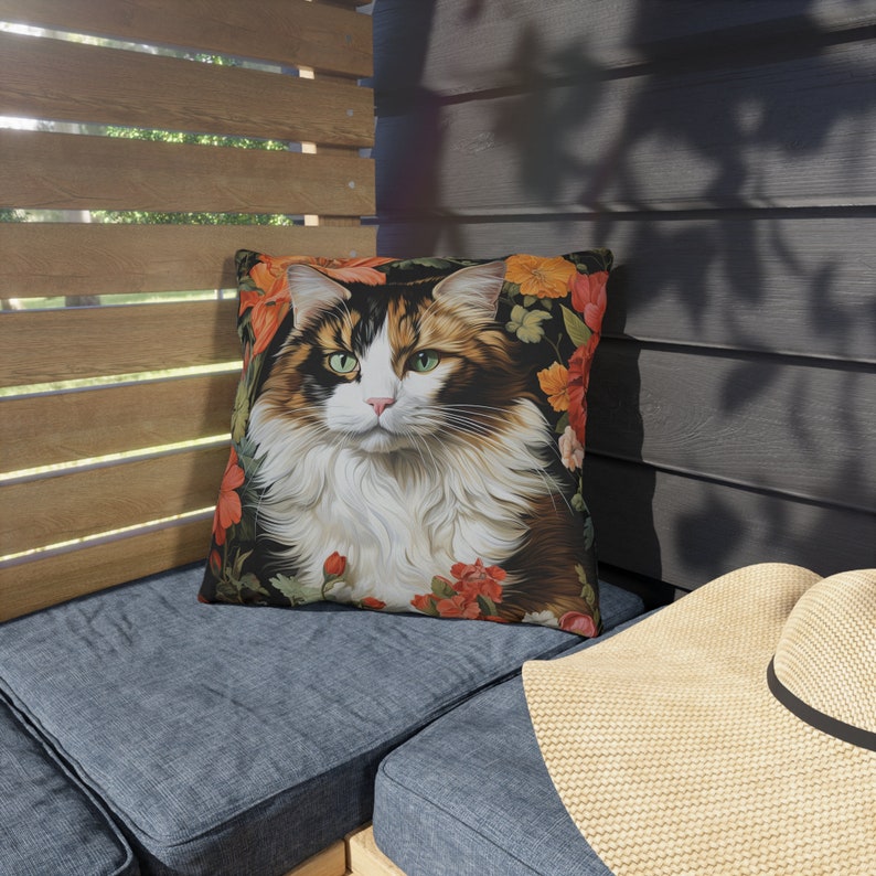 WILLIAM MORRIS Inspired Calico Cat Accent Pillow || Summer Poolside ...