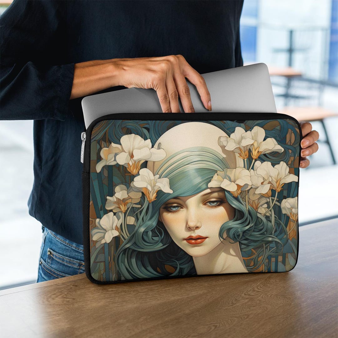 Art Deco Laptop Sleeve | Elegant Vintage Geometric Design | Retro ...