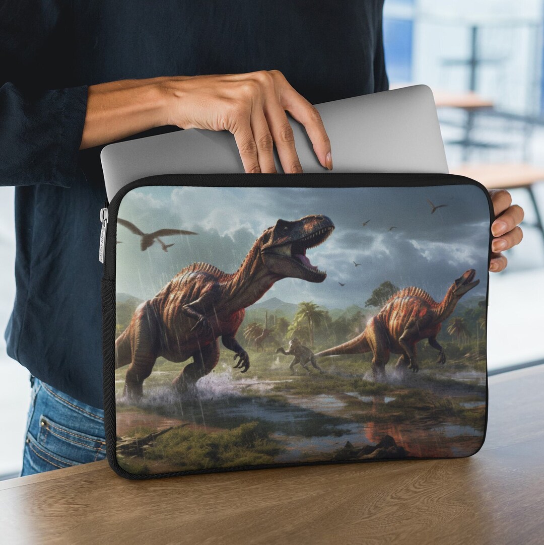 Laptop Case Sleeve | Fierce Dinosaurs Roar, Tech Neoprene Laptop ...