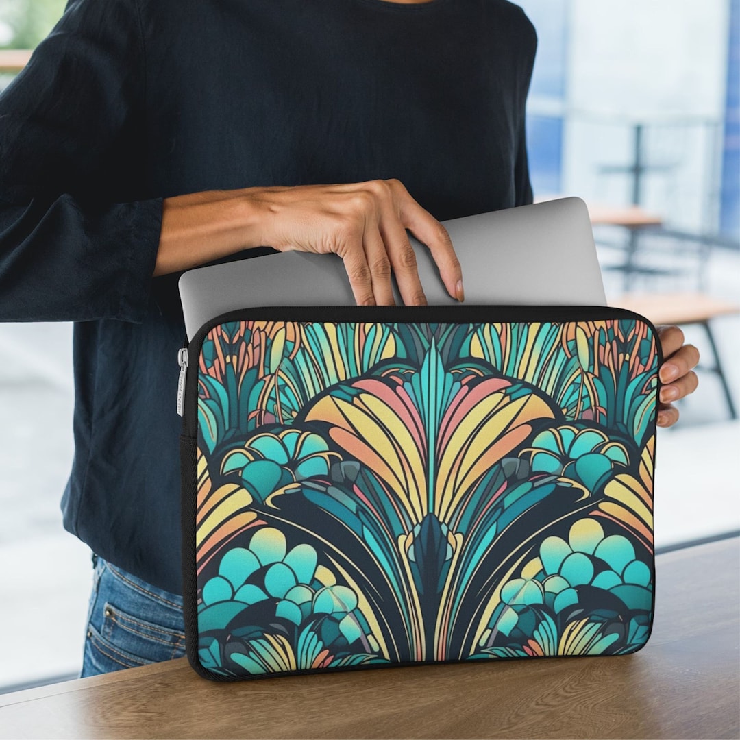 ART DECO || Laptop Sleeve Retro Bespoke Tech Neoprene Laptop ...