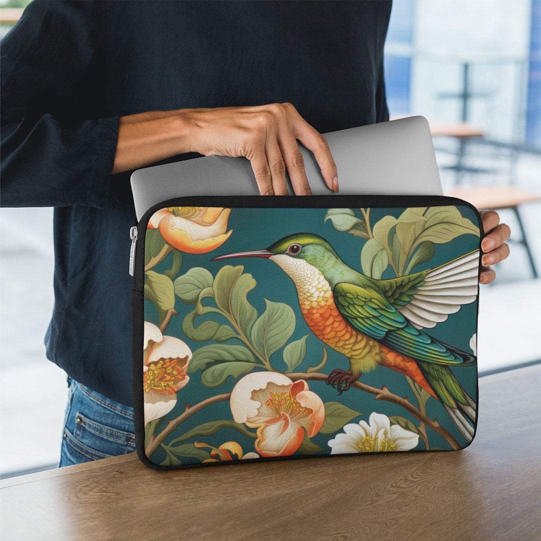 WILLIAM MORRIS INSPIRED || Laptop Sleeve Hummingbird Neoprene Laptop ...