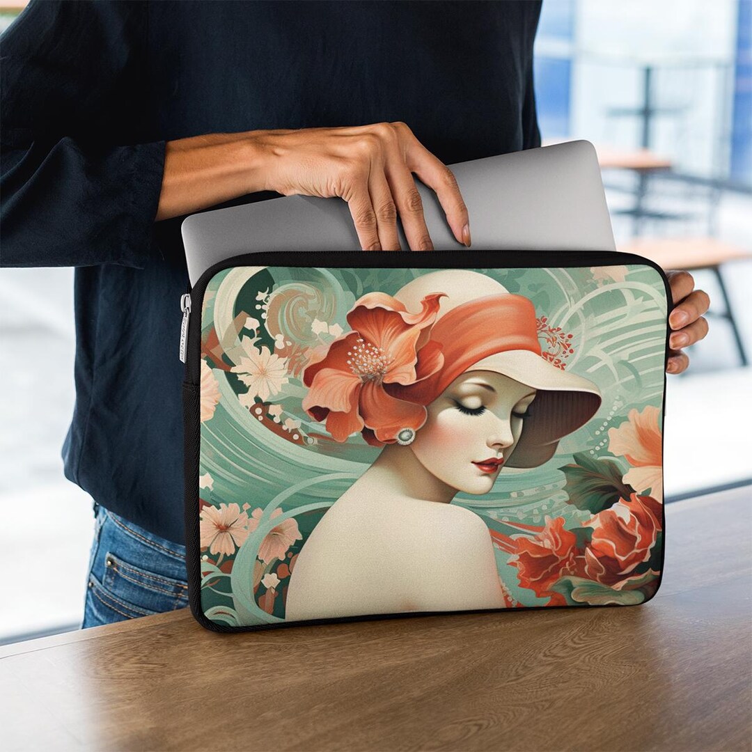 Laptop Sleeve | Art Deco Retro Modern Tech Neoprene Laptop Accessories ...