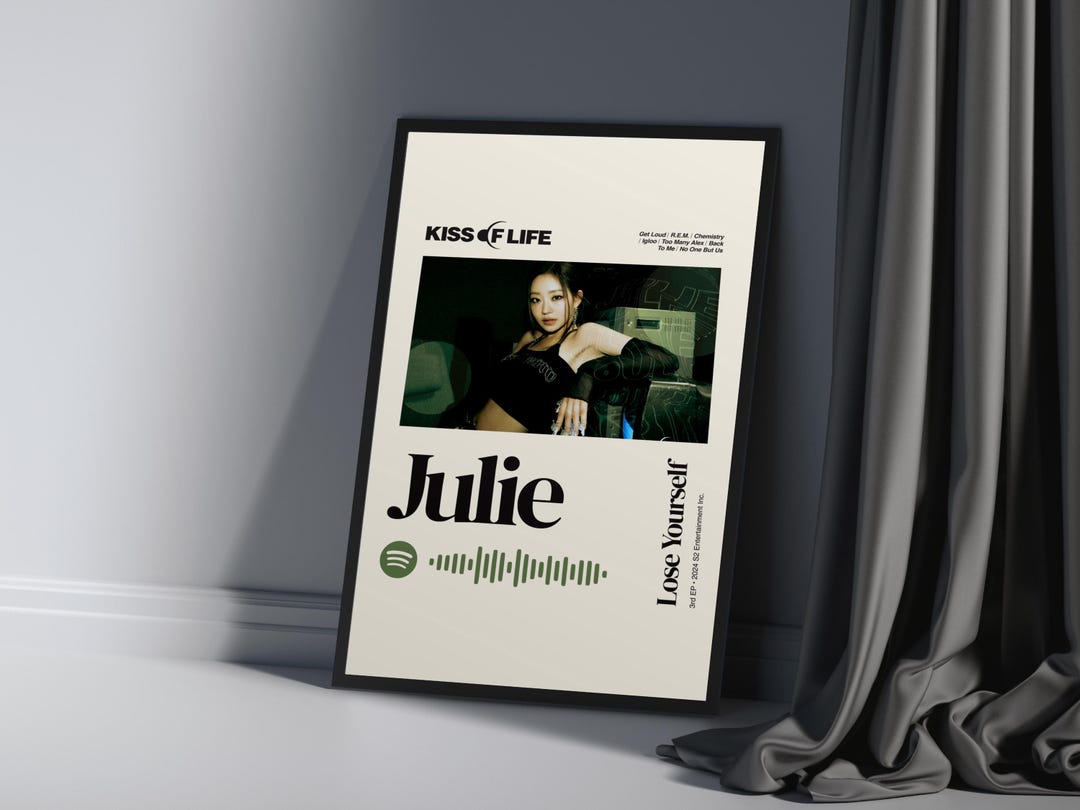 KISS OF LIFE "julie" Spotify Code Poster - Midcentury Modern Wall Art ...