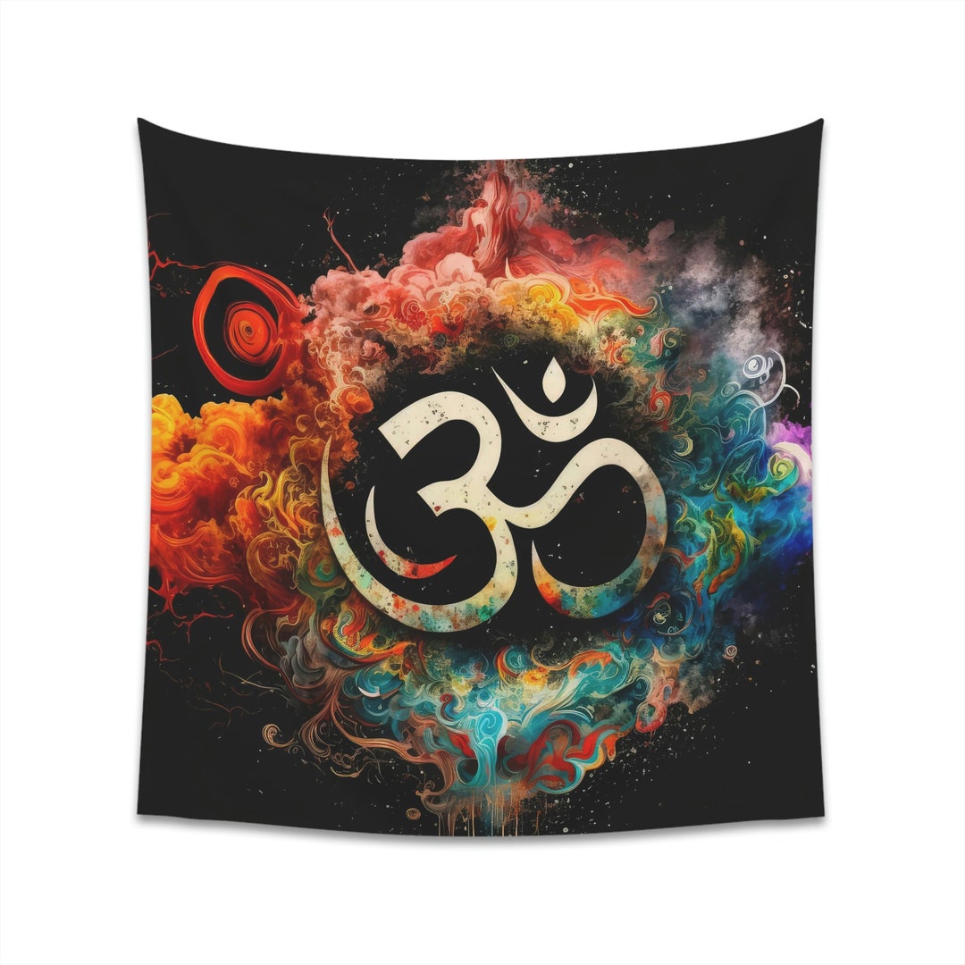 Ohm Symbol Tapestry, Meditation Wall Hanging, Yoga Room, Birthday Gift ...