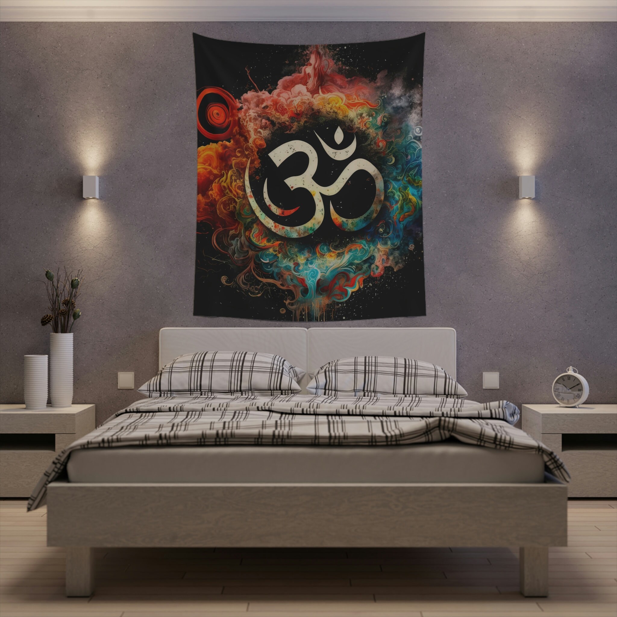 Ohm Symbol Tapestry, Meditation Wall Hanging, Yoga Room, Birthday Gift ...