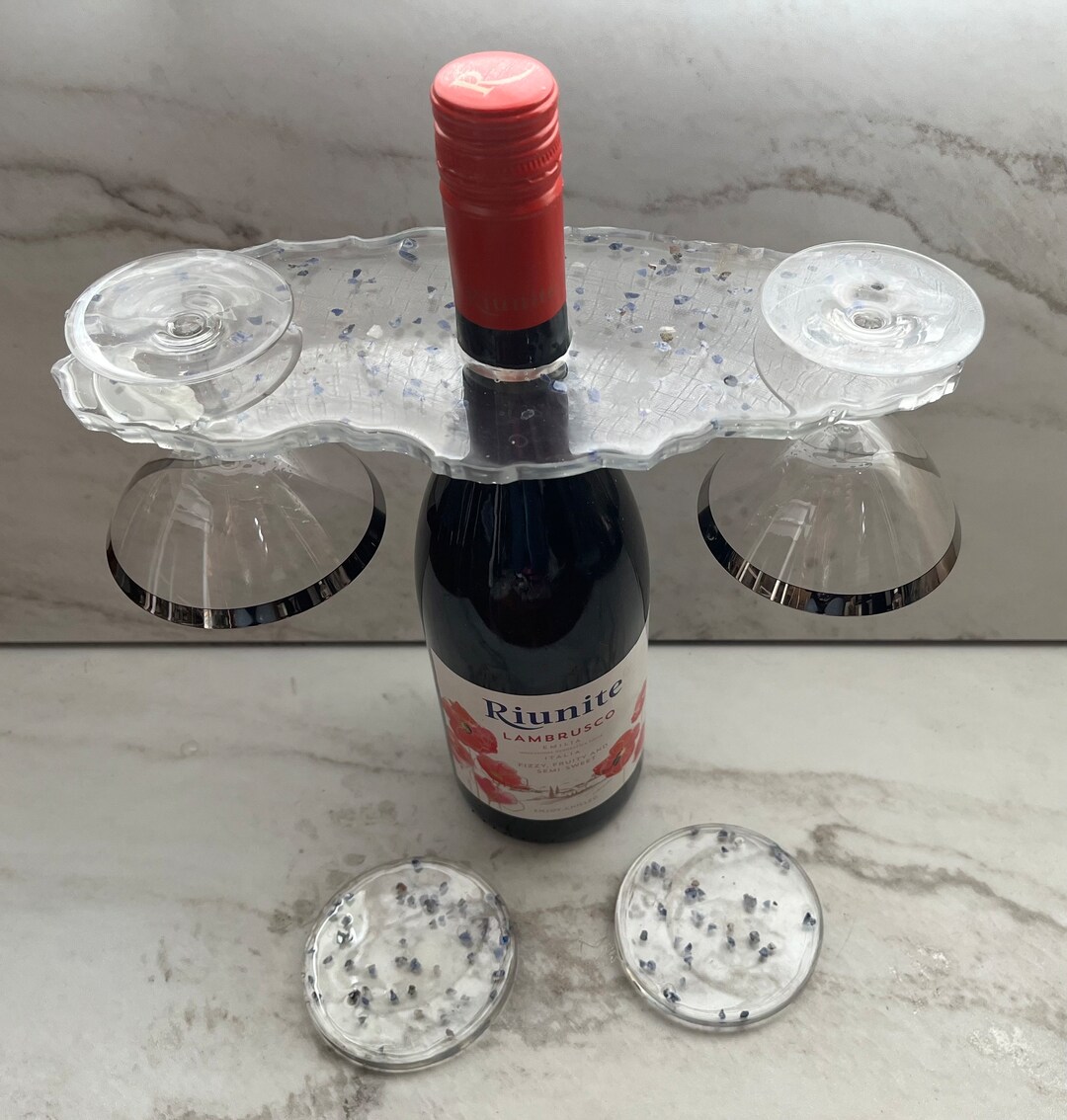 Clear Wine Butler W/ 2 Coasters Champagne Butler Wine Caddy - Etsy