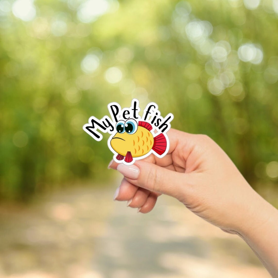 Cute Fish Sticker, Cute Sticker, Funny Stickers, Water Bottle Sticker ...