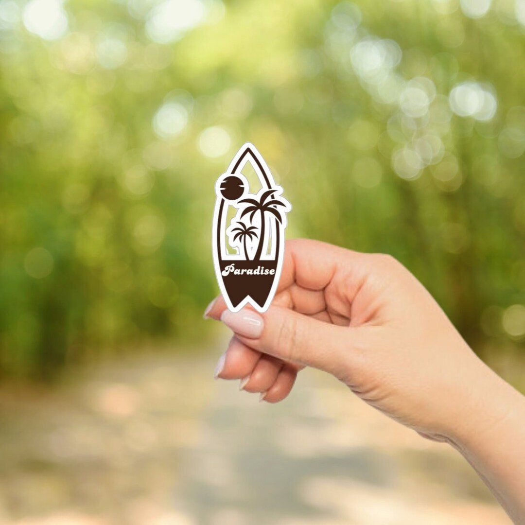 Paradise Surf Sticker, Cute Sticker, Funny Stickers, Surfer Sticker ...