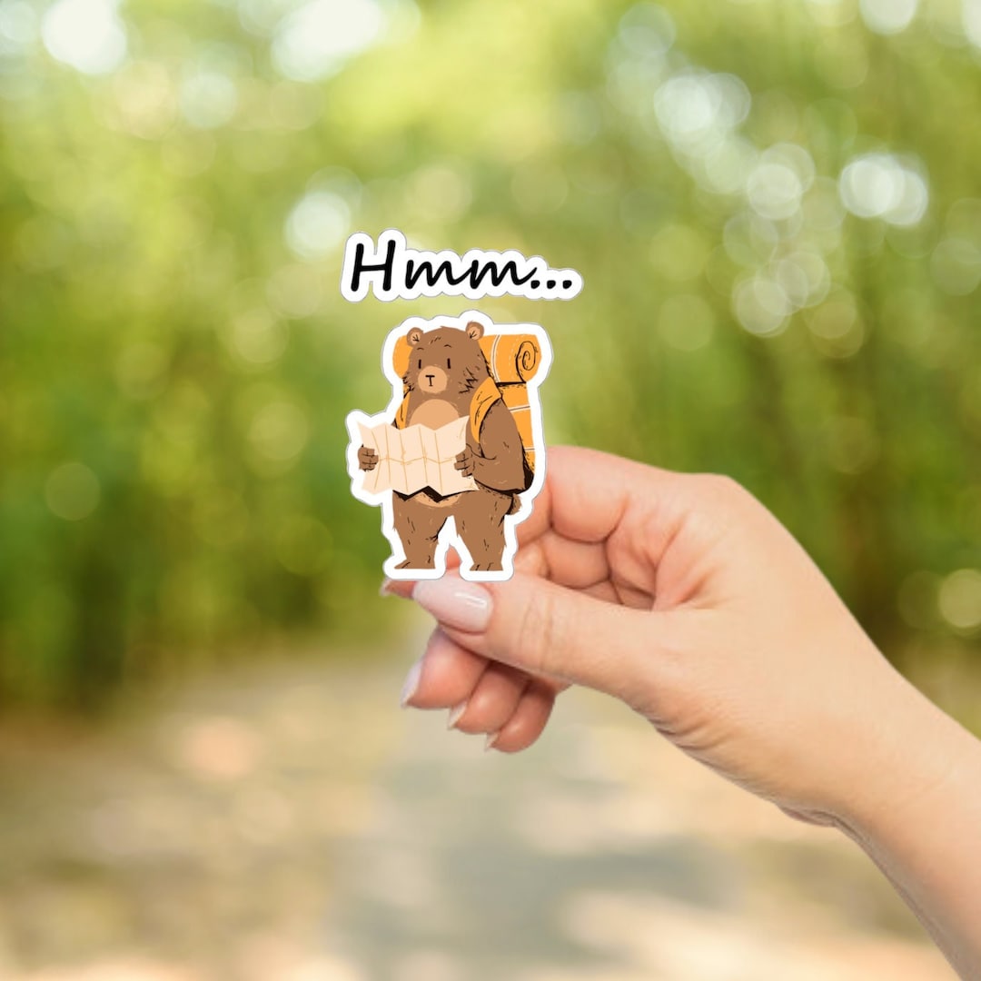 Hiking Bear Kiss-cut Stickers, Cute Stickers, Bear Stickers, Animal ...