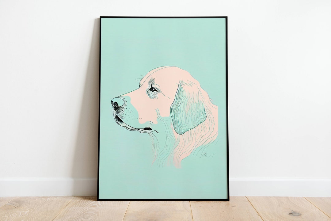 Dog Face Digital Art, Dog Face Soft Colors, Boho Modern Softness Wall ...