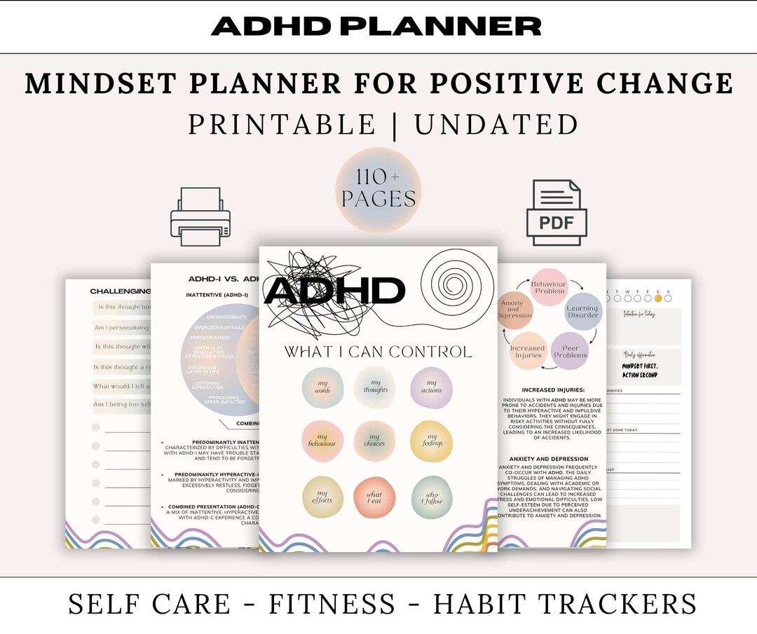 ADHD Planner Printable, Daily Planner, ADHD Journal, Organizer ...