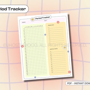 Period Tracker Printable PDF, Period Tracker Template, Annual Menstrual ...