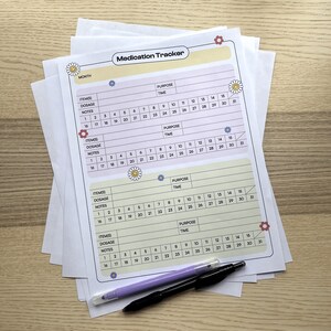 Medication Tracker Printable PDF, Vitamin Supplement Log, Wellness ...
