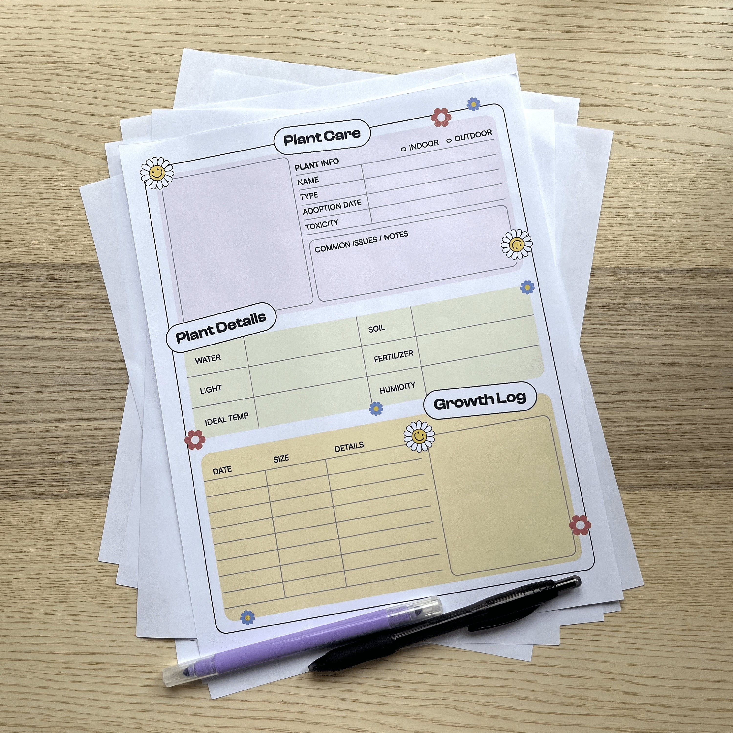 Plant Care Watering Schedule Printable PDF, Plant Growth Template ...