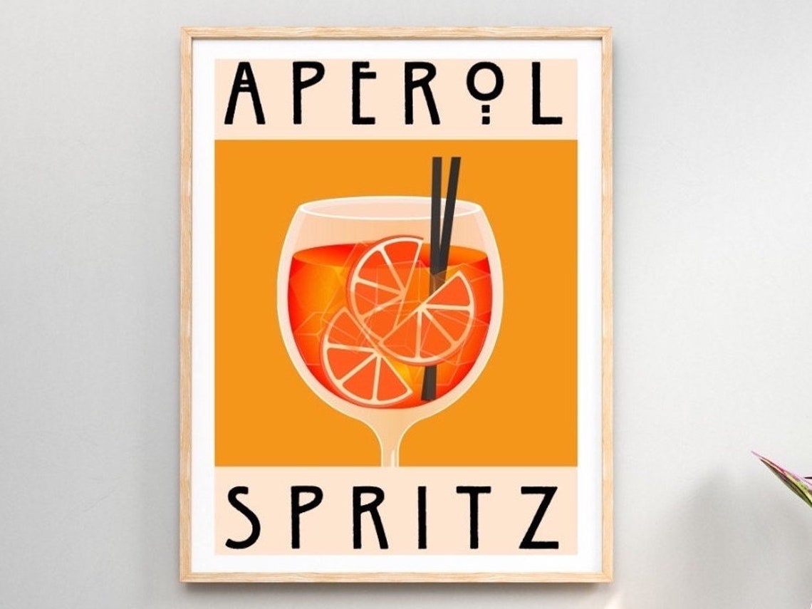 Aperol Spritz Print Retro Cocktail Printable Wall Art - Etsy