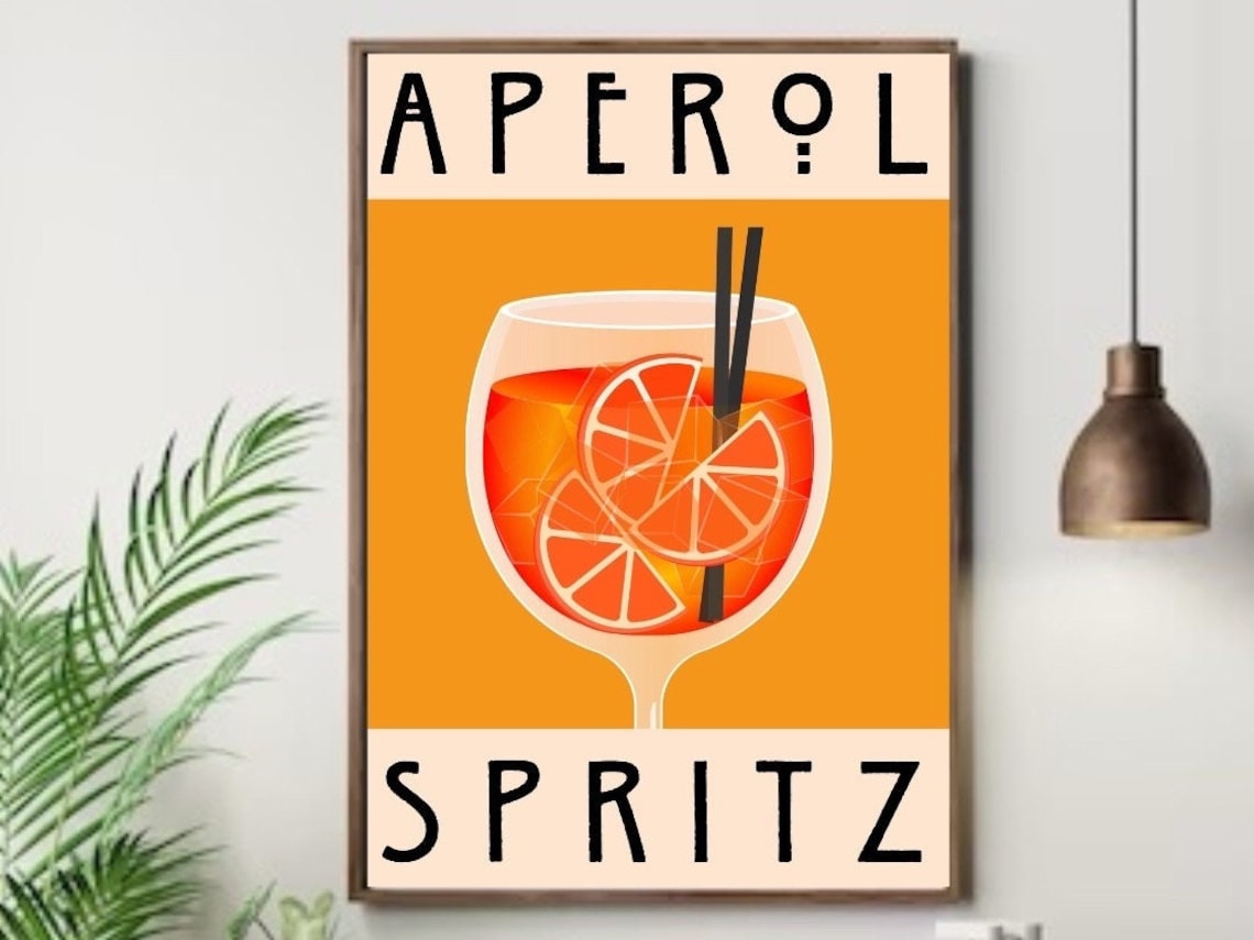 Aperol Spritz Print Retro Cocktail Printable Wall Art - Etsy