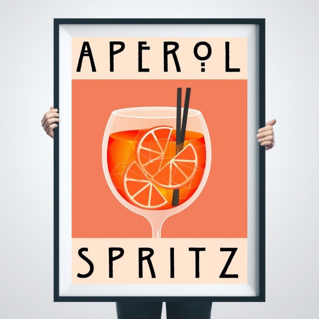 Aperol Spritz Print, Printable Wall Art, DIGITAL DOWNLOAD, Colourful ...