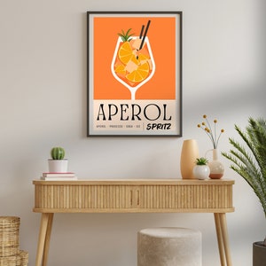 Aperol Spritz Print, Printable Wall Art, DIGITAL DOWNLOAD, Colourful ...