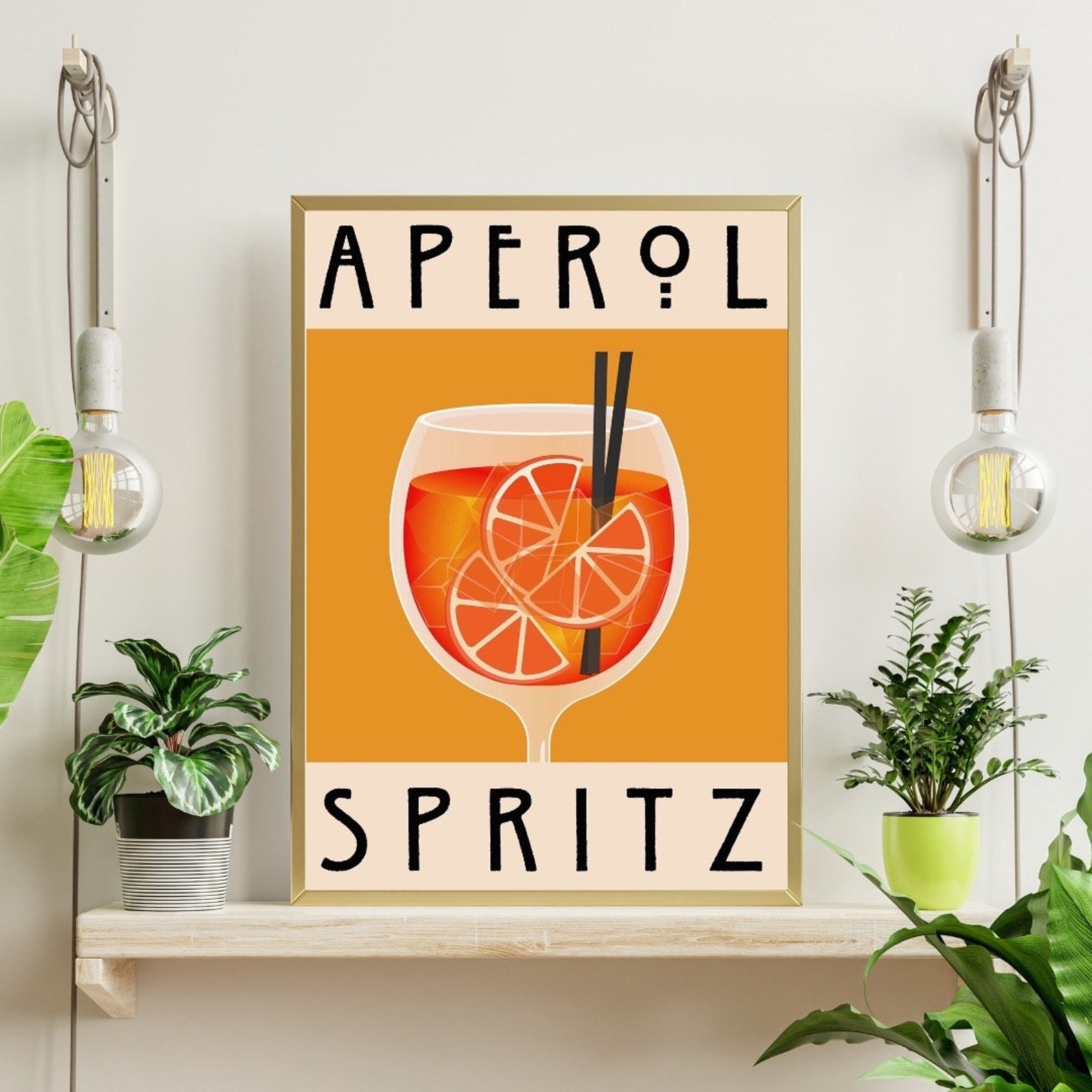 Aperol Spritz Print Retro Cocktail Printable Wall Art - Etsy