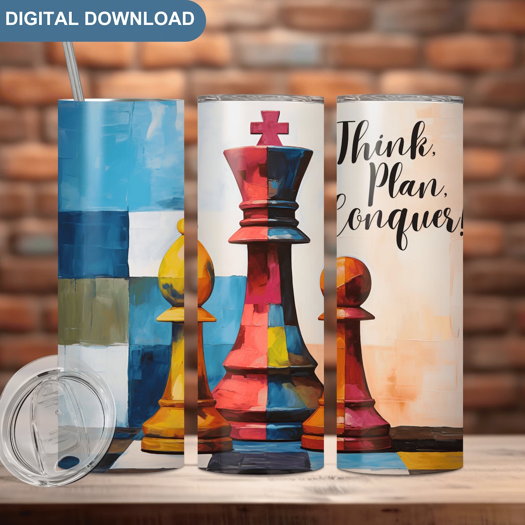Chess Tumbler Wrap PNG Digital Sublimation Design, Tumbler Gift for ...
