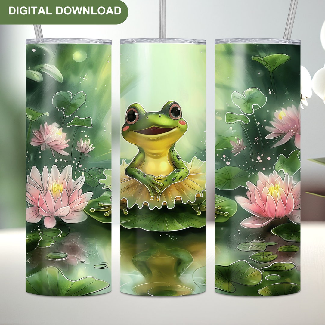 20oz Tumbler Wrap Frog, Sublimation Tumbler Froggy Mouse Pad PNG ...