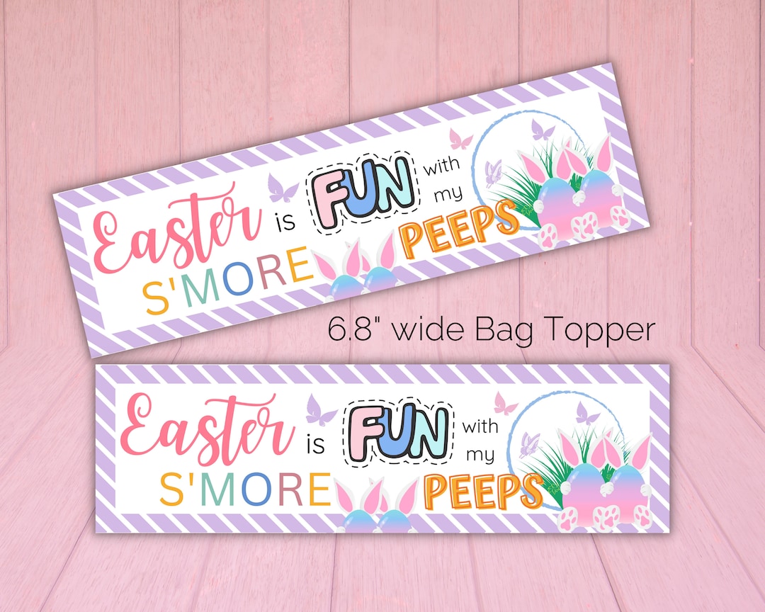 Easter Treat Bag Toppers Printable Easter Smore Bag Topper - Etsy