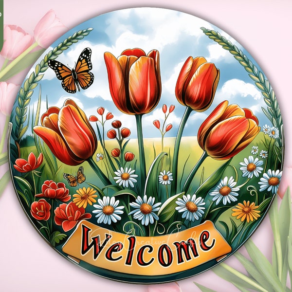 Spring Wreath Signs - Etsy