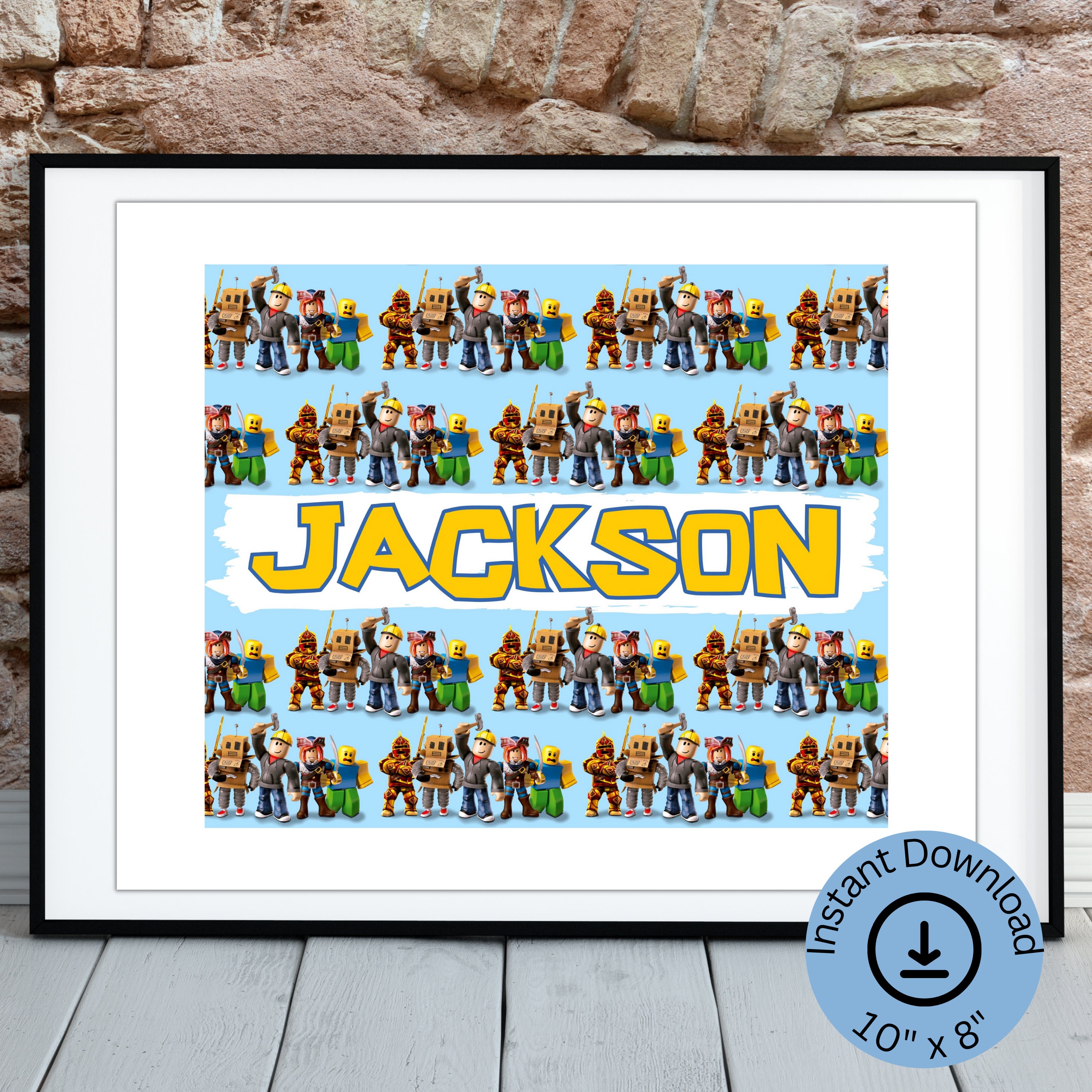 Roblox Printable Wall Art Personalized Name Game Room Poster - Etsy