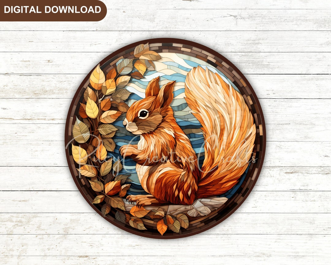 3D Cute Squirrel Decor PNG, Rustic Fall Wreaths, Autumn Wreath Fall ...