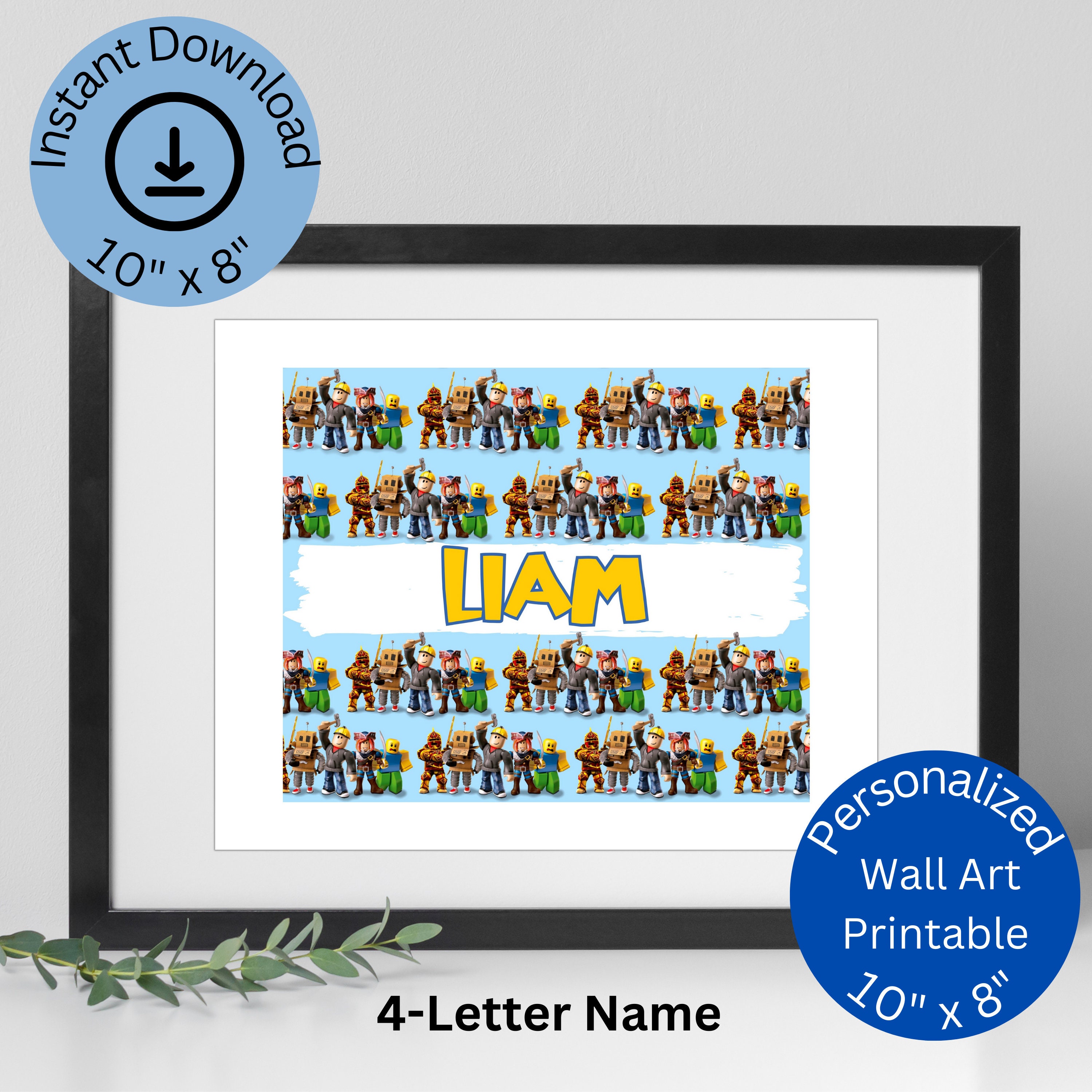 Roblox Printable Wall Art Personalized Name Game Room Poster - Etsy
