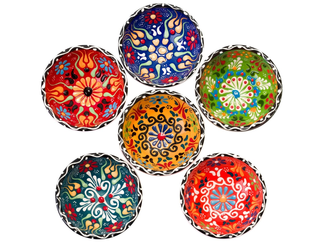 Ceramic Mini Pinch Bowls 6 PCS Small Bowls for Dipping Cooking Prep ...